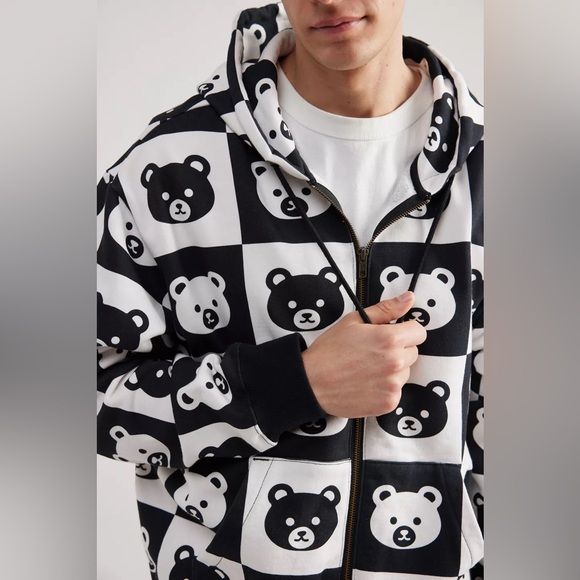 Teddy Fresh | Shirts | Nwt Teddy Fresh Bear Checkerboard Full Zip ...